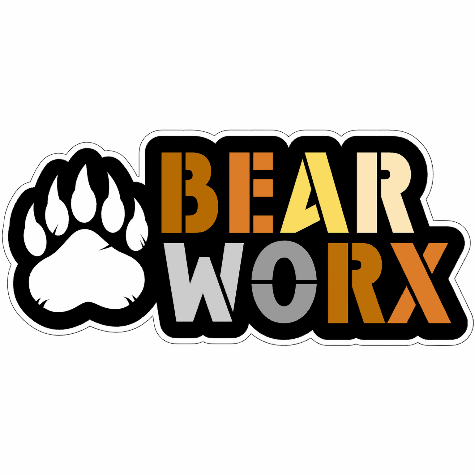 Bear Worx Stacked Logo – Sticker – Bear Worx